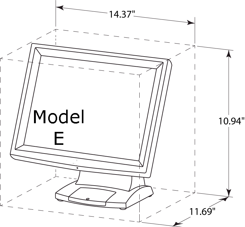 Hardware Dimensions - Model E4/E4Z (855) POS-SALE